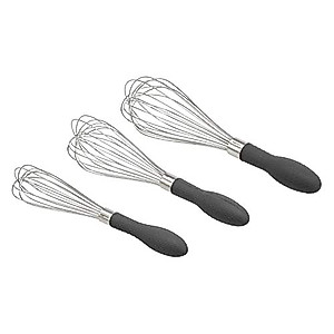 Amazon Basics Stainless Steel Wire Whisk Set - 3-Piece