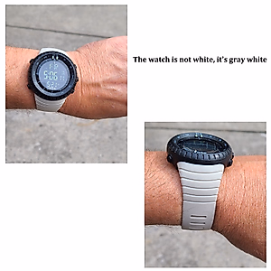 PALADA Men's Digital Sports Watch Waterproof Tactical Watch with LED Backlight Watches for Men (Grey White)