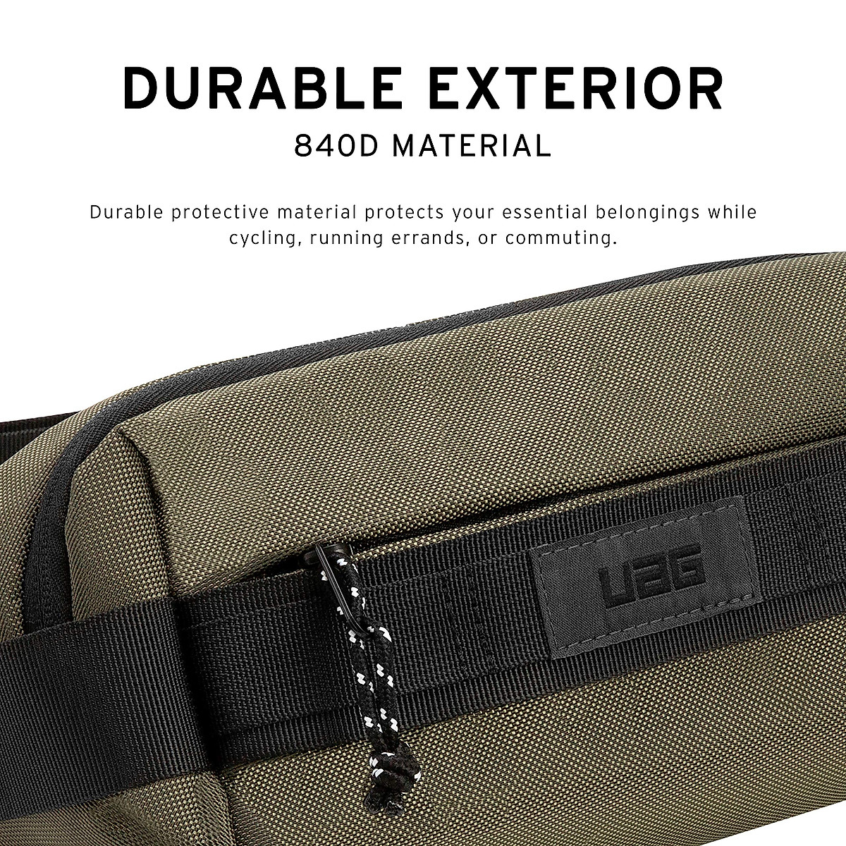 UAG 24-Liter Lightweight Tough Weather Resistant Laptop Backpack, Standard Issue Black Midnight Camo + UAG Hip Pack Durable Weather Resistant Adjustable Strap Cross Body Shoulder Bag, Ration Olive