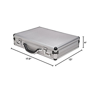 RoadPro SPC-931R 17.5" x 4" x 13" Silver Aluminum Briefcase,Medium