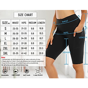 WHOUARE 4 Pack Biker Yoga Shorts with Pockets for Women,High Waisted Athletic Running Workout Gym Shorts Tummy Control,Black,Navy,Dark Gray,Burgundy,L