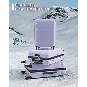 LUGGEX Purple Luggage Sets 3 Piece for Women - Expandable Carry on Luggage Set with Spinner Wheels - Lightweight Fashion Travel Companion