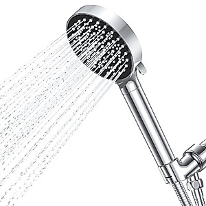 CRTBETLIF Modern 6-Setting Handheld Filtered Shower Head with 70-inch Hose, Chrome, Water Saving, Adjustable, Environmentally Friendly