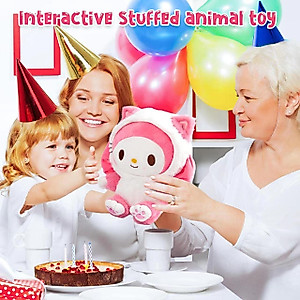 Maikerry My Melo Plush Doll 8", Kawaii Melo Cinnamon Anime Plush Figure Toy, Cute Stuffed Animal Pillow, Perfect Cartoon Theme Party Favor for Girls Children Fans Birthday Decoration (Pink)