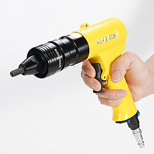 HIFESON Pneumatic Rivet Nut Gun with 1/4 & 5/16 & 3/8 Self-Locking Head Gun,Quick-Change Mandrels,Industrial Grade Adjustable Speed Air Rivnut Gun