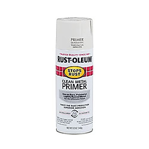 Rust-Oleum 7780830 Stops Rust Spray Paint, 12 Ounce, Flat White Clean Metal Primer, 12 Fl Oz