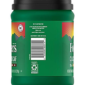 Folgers Classic Decaf Medium Roast Ground Coffee, 11.3 Ounces