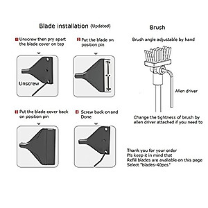 QANVEE Aquarium Algae Scraper Cleaner Brush with 10 Stainless Steel Blades for Fish Reef Plant Glass Tank 26 Inch