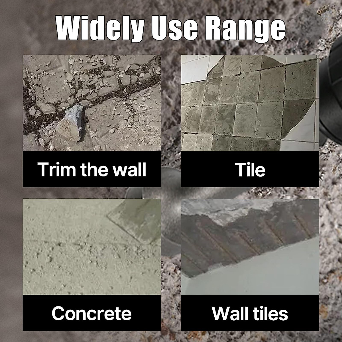 Vearter SDS Plus Bushing Tool 12 Tips, 5.3'' X 1.4'' Round Head Concrete Roughness Coating Remove Bushing Bit for Rotary Hammer, Chisel Drill Bit for Masonry, Brick Wall