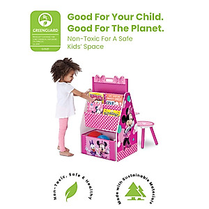 Delta Children Kids Easel and Play Station – Ideal for Arts & Crafts, Drawing, Homeschooling and More - Greenguard Gold Certified, Disney Minnie Mouse
