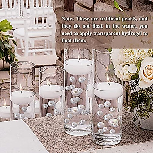 Quefe 150pcs Pearls for Crafts No Holes, Vase Filler Artificial Plastic Ivory Pearl Beads, Pearls for Vase Filler, Table Scatter, Wedding, Birthday Party, Home Decoration(8mm, 14mm, 20mm)