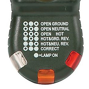 Greenlee GT-10GFI Tester, Circuit GFI, Circuit Tester Polarity Cube for Troubleshooting 20 VAC Grounded Outlets and Testing GFCI Receptacles, Black, Small