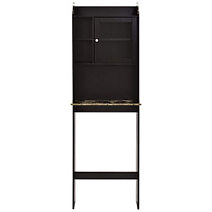 yoptote, Wooden Locker,with 5 Organizer Grids and 1 Door,Space Saving, Modern,Black Toilet Storage Cabinet