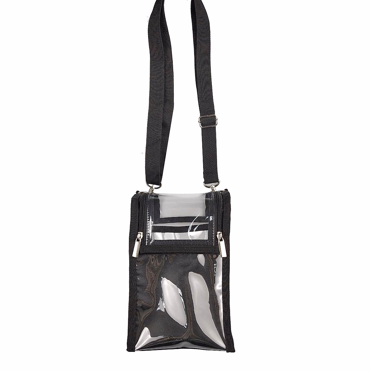 Jula Vance Transparent PVC Small Makeup Brush Buddy Make Up Brush Holder Clear Makeup Brush Makeup Tool Organizer Bag Makeup Brush Bag with Shoulder Strap