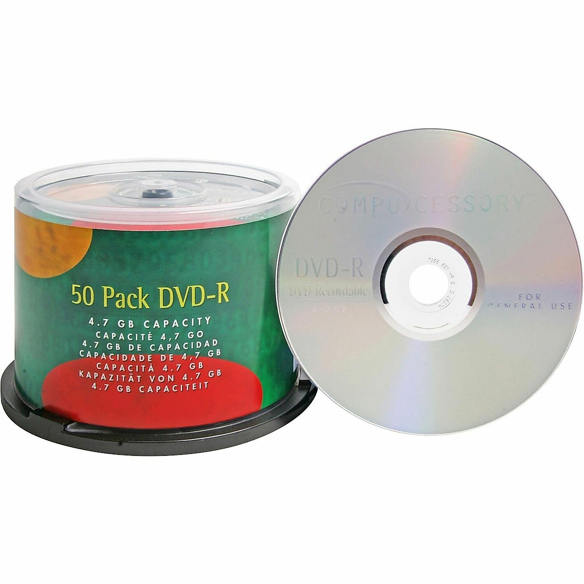 Compucessory DVD Recordable Media - DVD-R - 16x - 4.70 GB - 50 Pack - 120mm