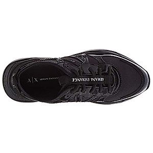 A｜X ARMANI EXCHANGE Women's AX Logo Streetwear Sneaker, Black, 8.5