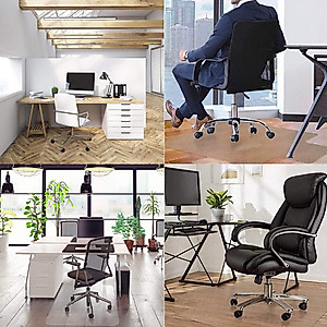 BesWin Office Chair Mat for Hardwood Floor - 48"x60" Heavy Duty Desk Chair Mat for Office Chair - Clear Computer Floor Mat Office Home Floor Protector - Easy Glide and Flat Without Curling