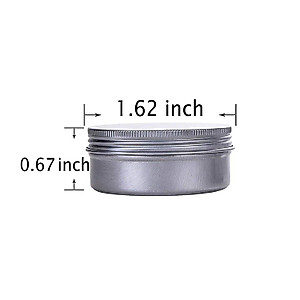 0.5 Ounce Aluminum Tin Jar Refillable Containers 15 ml Aluminum Screw Lid Round Tin Container Bottle for Cosmetic,Lip Balm, Cream, 24 Pack
