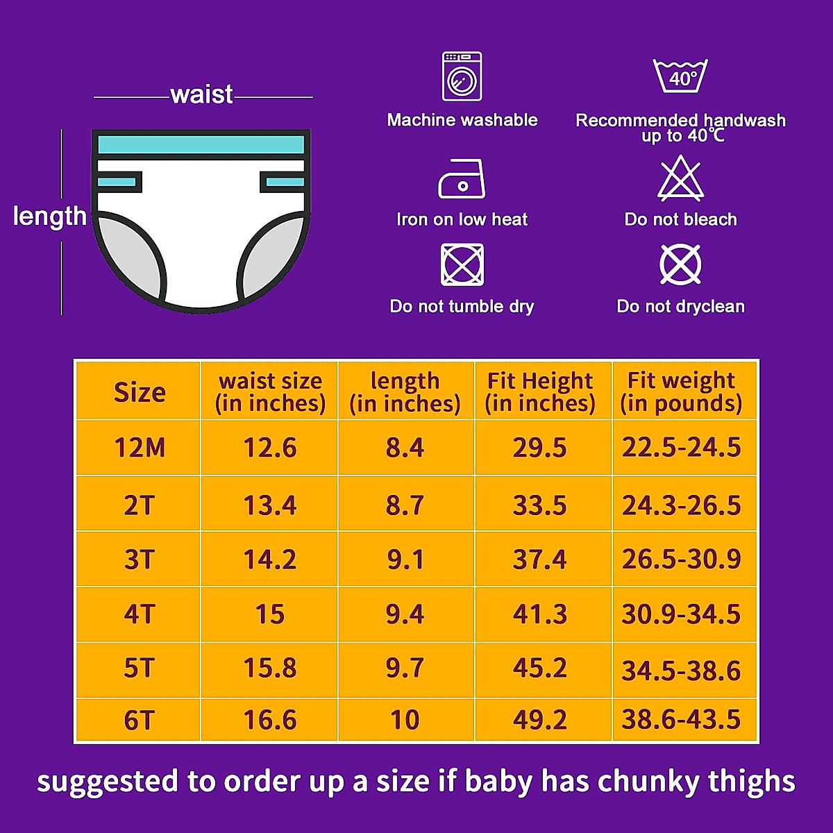 MooMoo Baby 8 Packs Potty Training Pants Cotton Absorbent Training Underwear for Toddler Baby Gir 6T