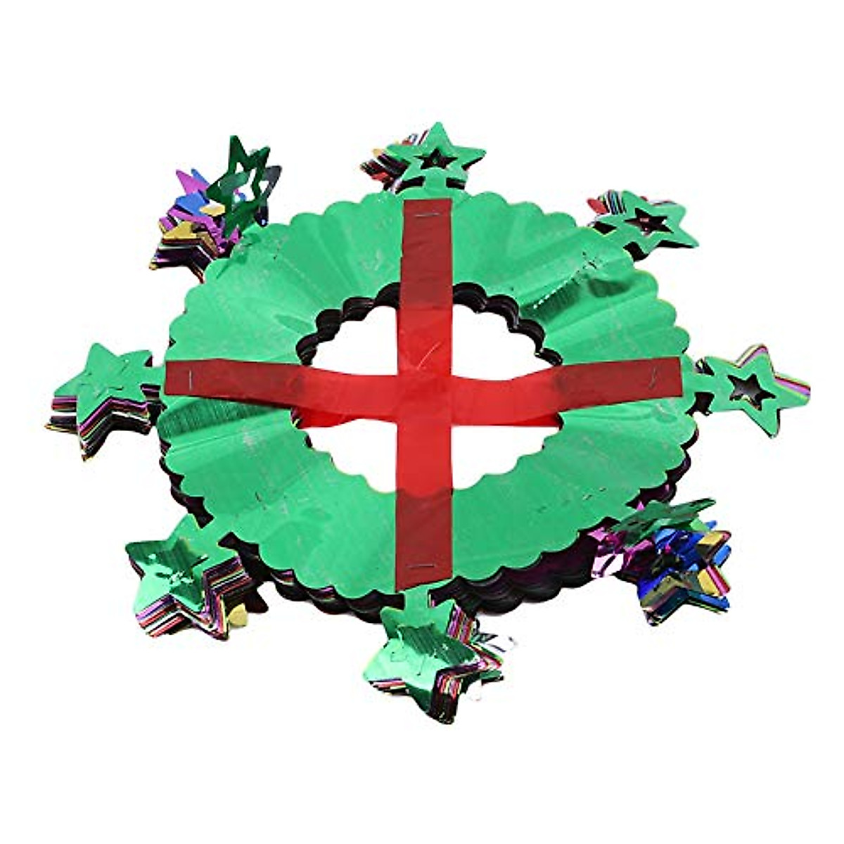 Winwinfly Christmas Foil Garland Tree Ceiling Party Hanging Decorations Wall Window Hanging Swirls Festive Tinsel,Star