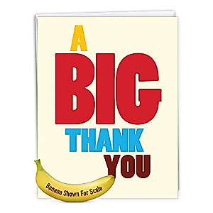 NobleWorks - Hilarious 8.5 x 11 Inch Notecard w/Envelope, Funny Cartoon Comic Strip, Stationery Jumbo Size Cards and Blanks - Big Thank You Card J9689