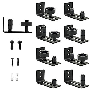S&Z TOPHAND® 36 in x 84 in Brown British Brace Knotty Barn Door with 6.6FT Sliding Door Hardware Kit/Double -Sided Door Handle/Solid Wood/Double Surfaces/Simple Assembly is Required