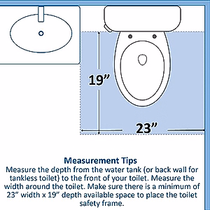 Vaunn Deluxe Folding Safety Toilet Rail, Adjustable and Foldable Toilet Safety Frame, Bathroom Handrail Assist Grab Bar Handle, Gray