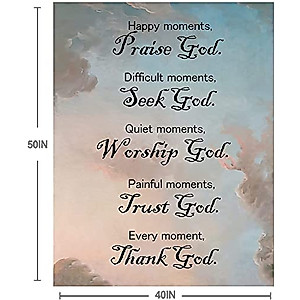 BOOPBEEP Healing Throw Blanket with Inspirational Thoughts and Prayers- Religious Soft Throw Blanket Inspirational Blankets and Throws 40x50 Inch Throw Blankets Perfect Caring Gift for Women Men