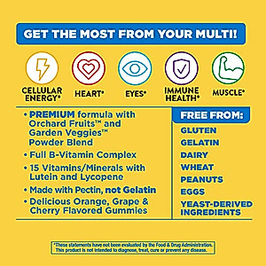 Nature’s Way Alive! Men’s 50+ Premium Gummies, 15 Vitamins and Minerals, Grape, Orange and Cherry Flavored Gummies, 75 Gummies