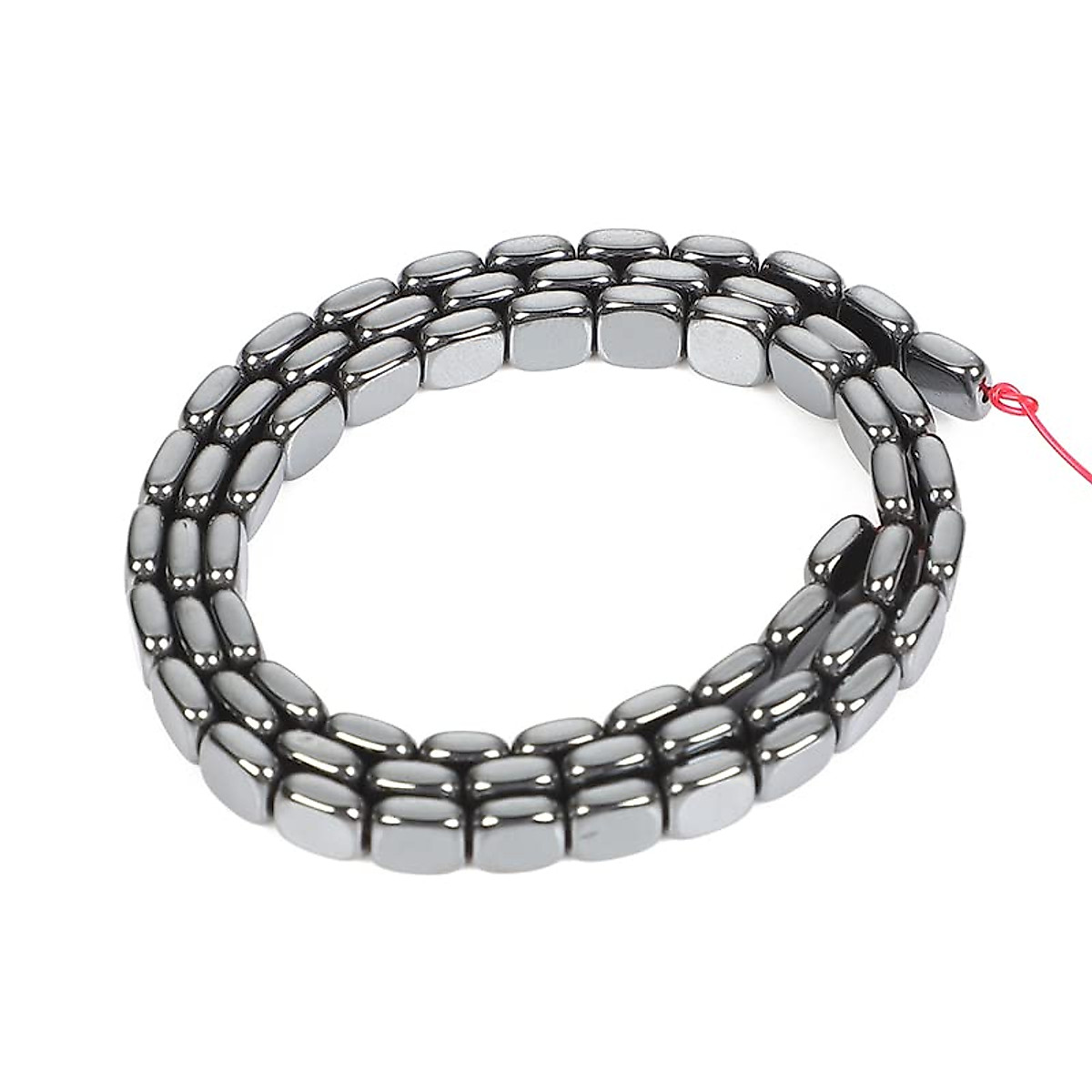 NHBT YU Oblate Square Natural Stone Beads Cube Black Hematite Beads Cube Loose Beads for Jewelry Making DIY Bracelet Accessories T87 (Color : H8481, Item Diameter : 6x6x2mm About 66 pcs)
