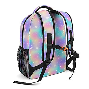 Custom Galaxy Rainbow Unicorn Backpack Personalized Name Text Backpack Daypacks Customized BookBags School Bag for Student Boys Girls