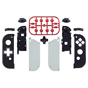 eXtremeRate Classics NES Style Soft Touch Joycon Housing Shell (D-Pad Version) with Full Set Buttons for Nintendo Switch, Replacement Faceplate for Nintendo Switch Dock – Joy-Con Dock NOT Included