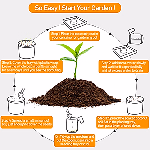 Legigo 50 Pcs 30mm Coco Coir Pellets Seed Starting Soil Mix- Compressed Coconut Coir Pellets Potting Soil Pods for Seedling, Coco Peat Soil Discs for Indoor & Outdoor Plants, Herb Vegetables Flowers