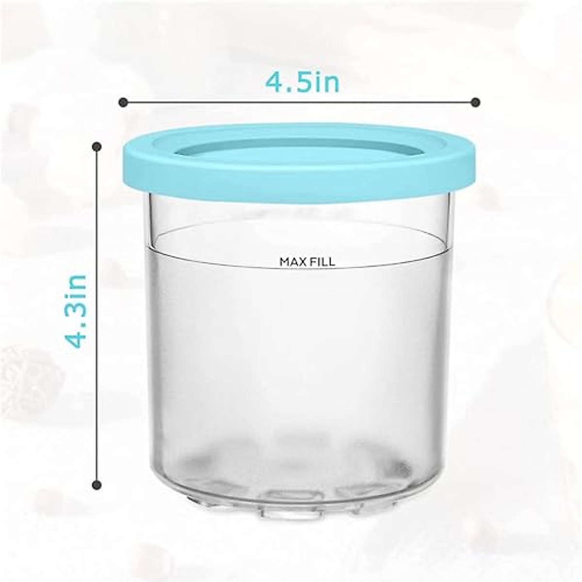 Creami Pints and Lids, for Creami Ninja,16 OZ Creami Containers Reusable,Leaf-Proof for NC301 NC300 NC299AM Series Ice Cream Maker