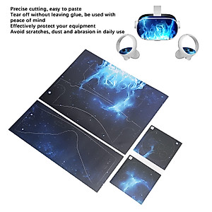 VGEBY VR Glasses Skin Stickers,Protective Skin Decals PVC Removable Glasses Sticker Controller Skin Stickers for Quest 2 Accessories (Blue Fire ) Other Children'S Outdoor Toys
