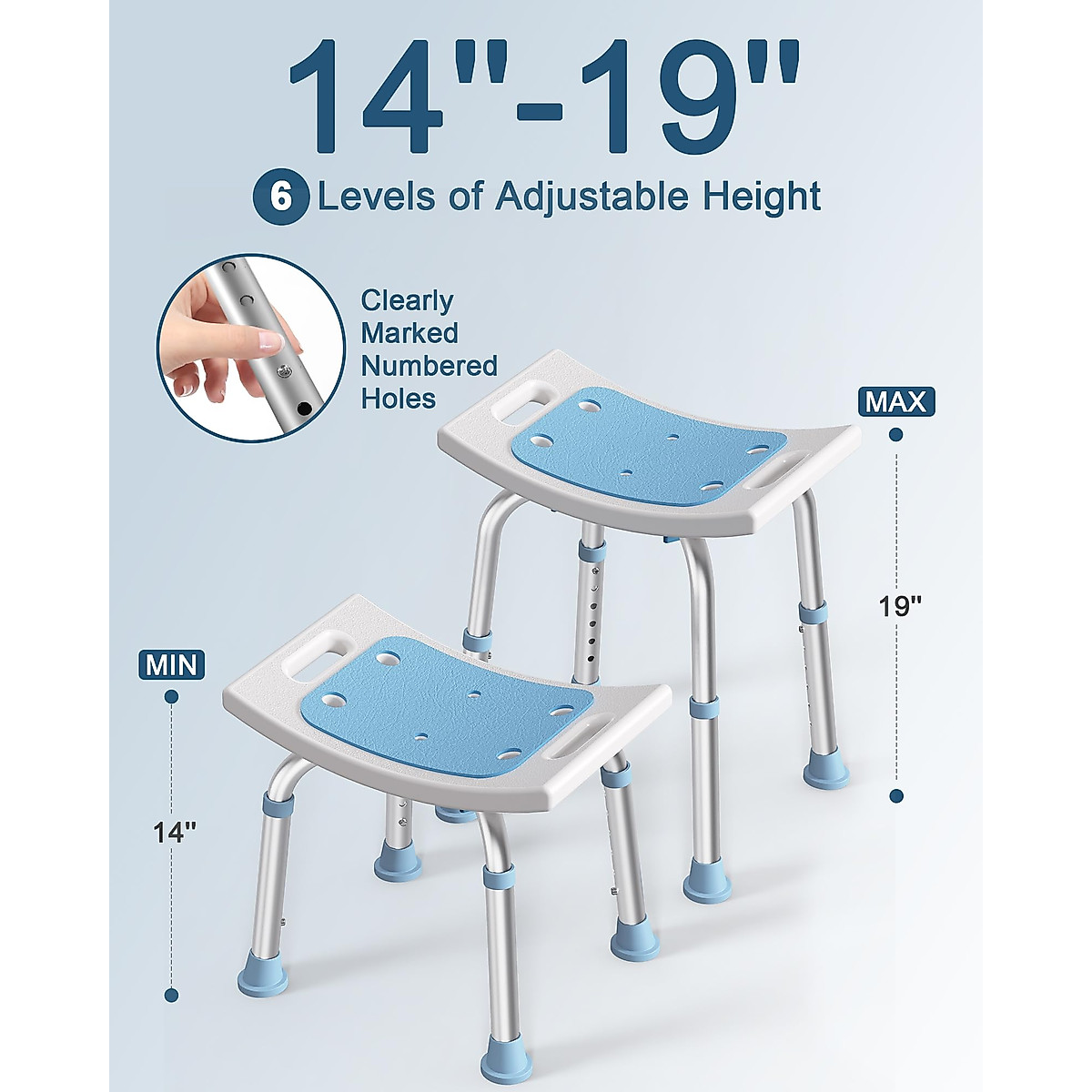 HOMLAND Shower Chair for Inside Shower, FSA/HSA Eligible 400 lbs Adjustable Shower Stool with Suction Feet, Shower Seat for Inside Tub Bathroom Bench Bath Chair for Elderly and Disabled