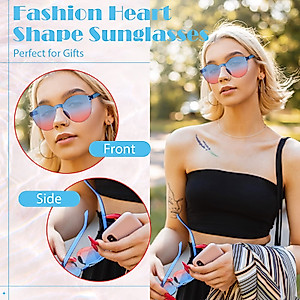 Hoteam 24 Pairs Colored Glasses Transparent Rimless Sunglasses Candy Color Tinted Glasses Cool Round Eyewear Fun Retro Eyeglasses for Women Girls Adult Teen Bachelorette Cosplay Party