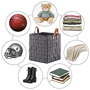 YOUDENOVA Laundry Hamper Felt Extra Large (88.2L) Organizer Storage Blanket Baskets with Handle for Living Room,Laundry Room