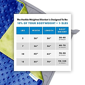 Harkla Kids Weighted Blanket - 15lb Bamboo Cooling Weighted Blanket for Kids - Washable Minky Cover and Glass Beads Filled Weighted Inner - Designed for Sensory Seekers Weighing 90lb to 150lb