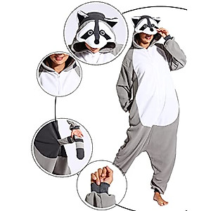 ofodoing Adult Animal One-piece Pajamas Cosplay Animal Homewear Sleepwear Jumpsuit Costume for Women Men