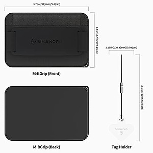 3 in 1 Magnetic Card Holder, Sinjimoru Magnetic Wallet for MagSafe as Cell Phone Wallet Stick On with Phone Grip Holder & Mobile Phone Kickstand iPhone 15 14 13 12 Series. M-BGrip Black
