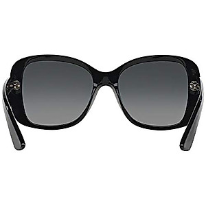 Prada Heritage PR 32PS 1AB5W1 Black Plastic Square Sunglasses Grey Gradient Polarized Lens