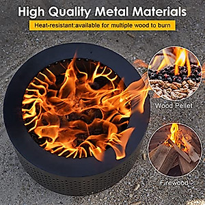 Smokeless Fire Pits for Outside with Portable Carrying Storage Bag, 13x8.7 Inch Low Smoke Camping Stove, Portable Firepits Outdoor Wood Burning for Bonfire Picnic Backyard Cooking on Beach, Black, S