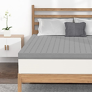 Maxzzz 4 Inch Memory Foam Mattress Topper King Size, Medium Firm Bamboo Bed Mattress Topper, Ventilated Mattress Pad CertiPUR-US Certified Plush