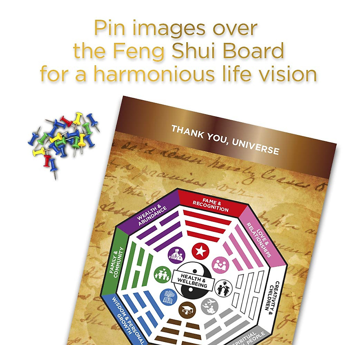 Magnificent 101 Large 23" x 17" Feng Shui Vision Board Kit | Create a Board of Your Ambitions & Turn Your Dreams into Reality by Visualizing & Manifesting Those Life Goals | Gift for Women