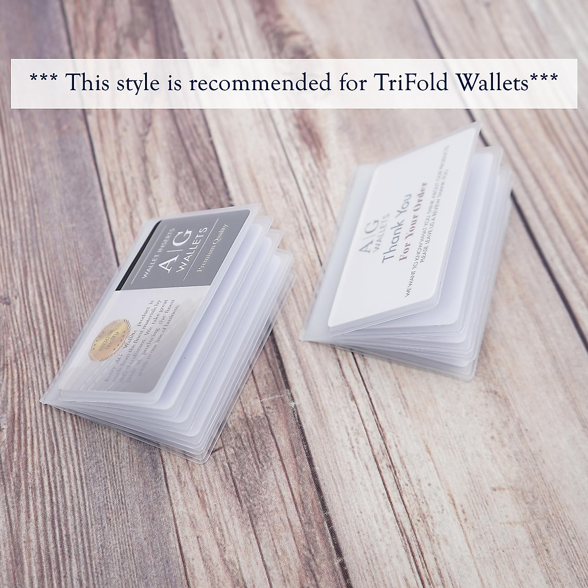 AG Wallets Set of 2 Clear Premium Quality Wallet Insert from (Trifold 6 Page)