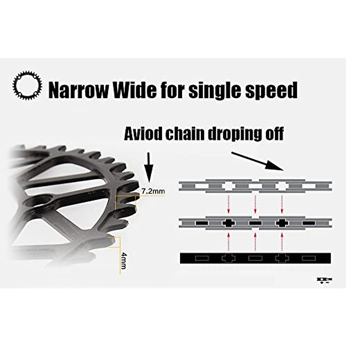 catazer Bike Chain Wheel 50/52/54/56/58T 130 BCD 9 10 11 Speed Hollow CNC Alloy Single Disc Chainwheel for Road Bike MTB Bike (56T)