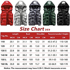 Happy Cherry Girls Boys Light Weight Down Vest Kids Packable Down Puffer Vest Waistcoat Winter Outerwear Red 11-12T