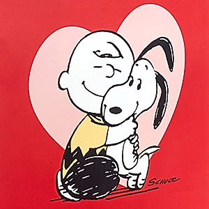 Hallmark Peanuts Valentine's Day Gift Bag Bundle (2 Bags: 1 Large 13", 1 Extra Large 15") with Charlie Brown, Snoopy, Woodstock