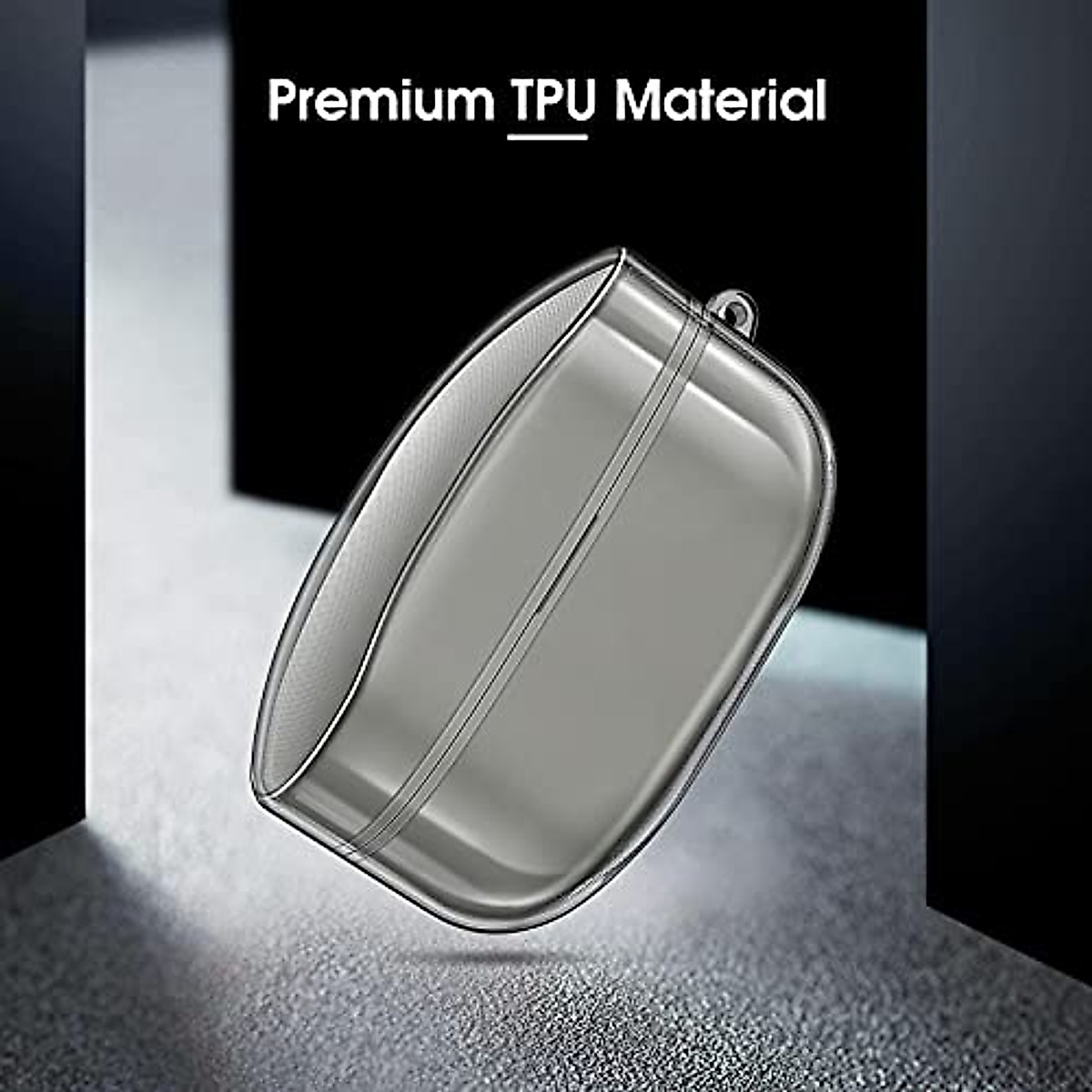 Fintie Case for Sony WF-1000XM4 Earbud, Soft TPU Clear Anti-Scratch Protective Cover with Keychain (Clear Black)